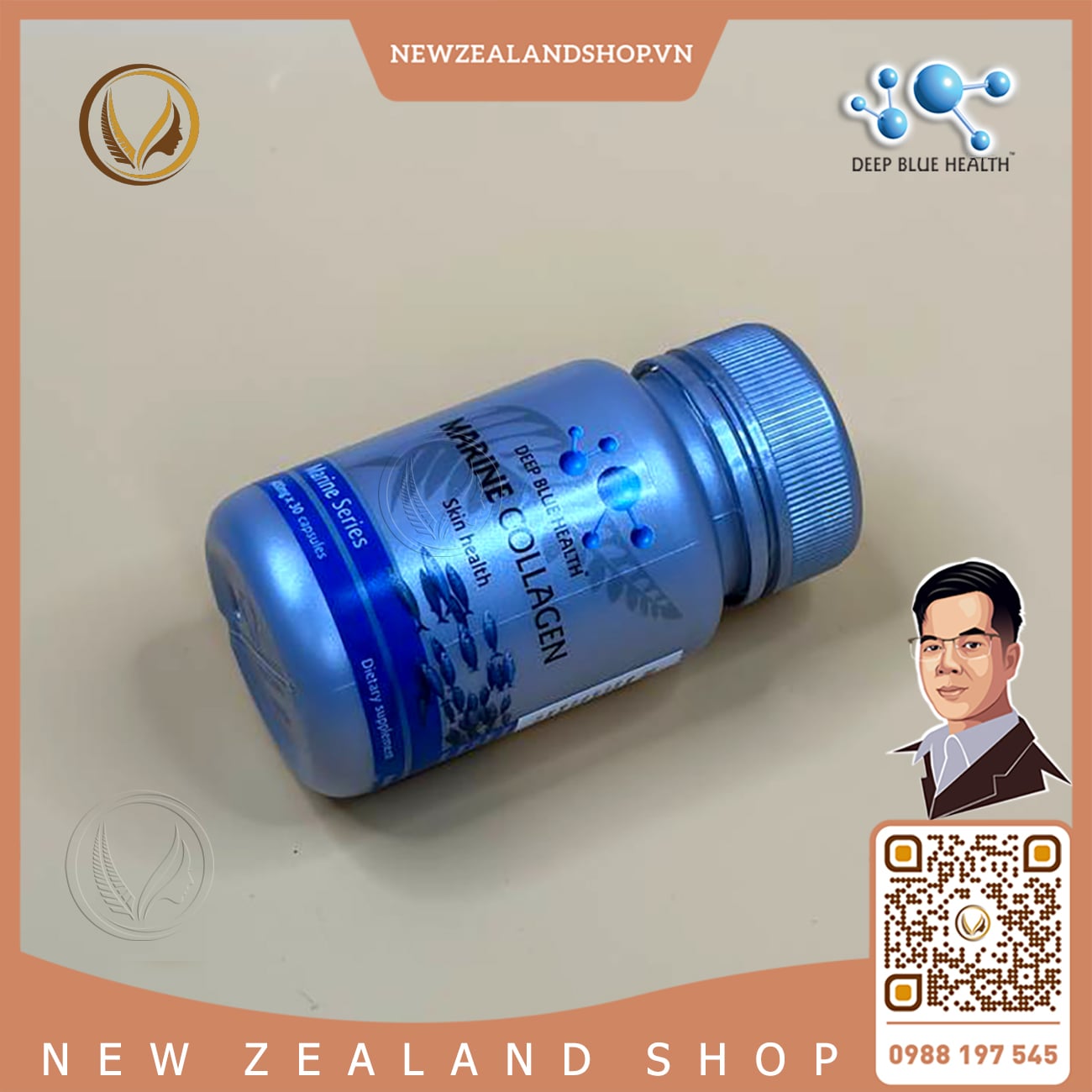 Cá Biển Bổ Sung Collagen Deep Blue Health Marine Làm Đẹp Da 30 Viên