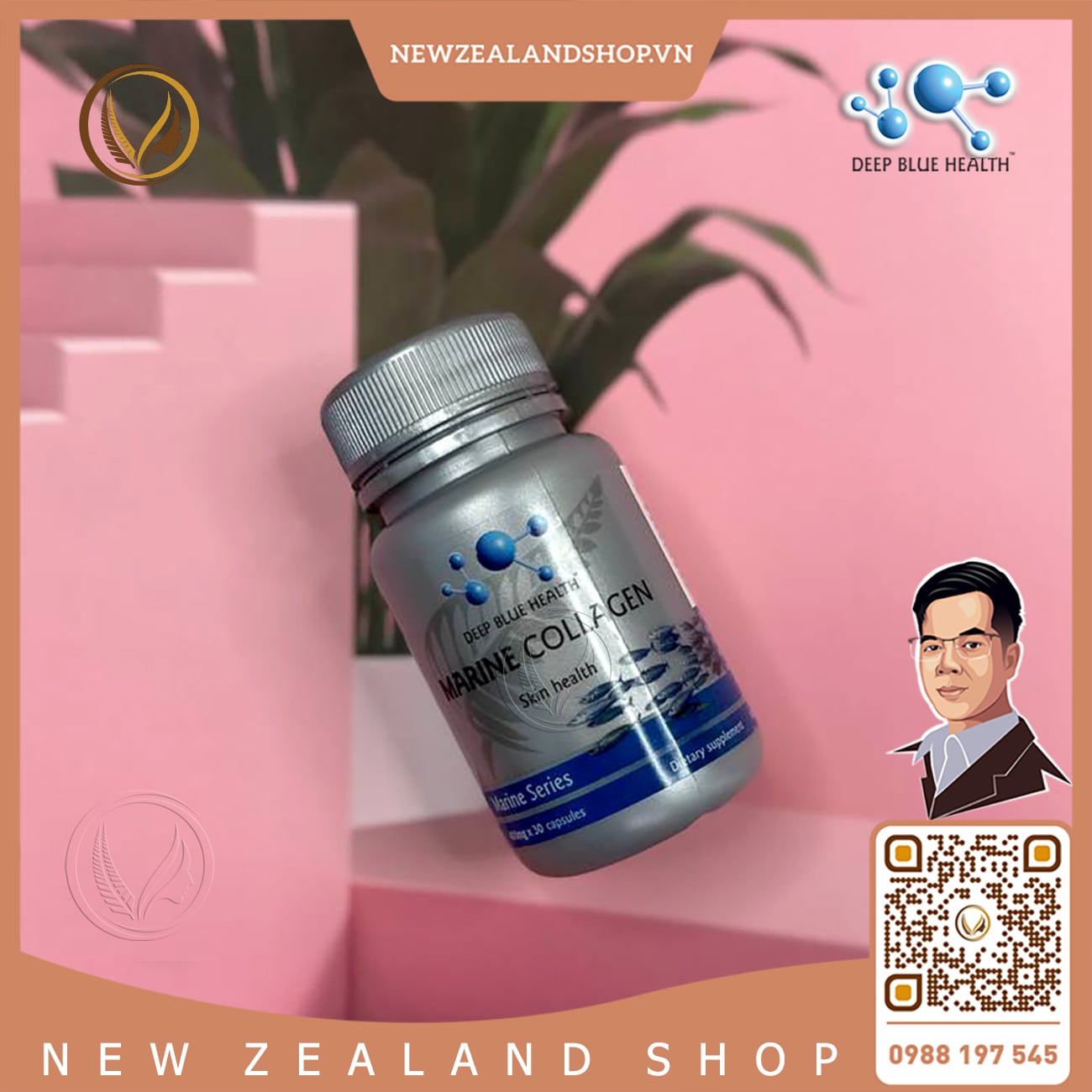 Cá Biển Bổ Sung Collagen Deep Blue Health Marine Làm Đẹp Da 30 Viên