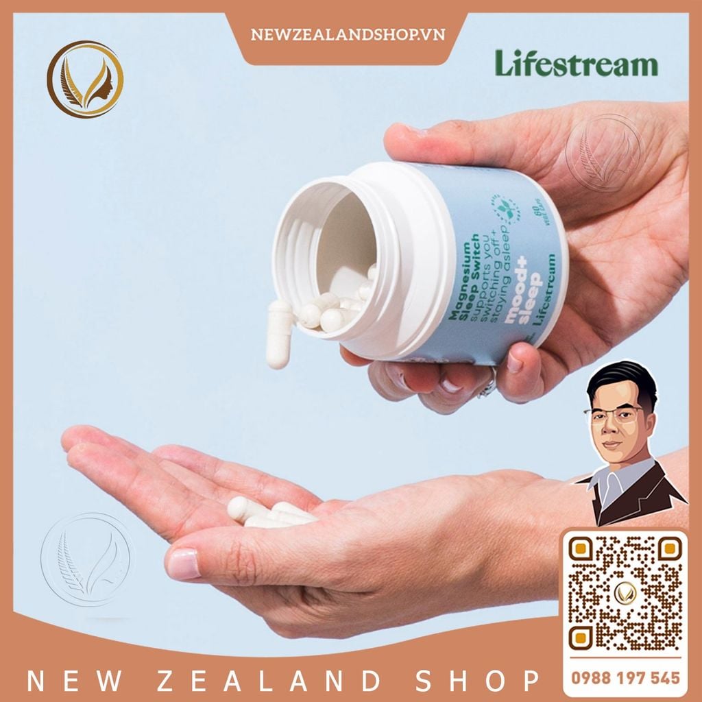 Viên Uống Ngủ Ngon, Giảm Căng Thẳng Lifestream Magnesium Sleep Switch