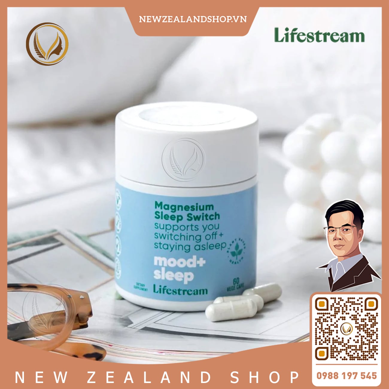 Viên Uống Ngủ Ngon, Giảm Căng Thẳng Lifestream Magnesium Sleep Switch