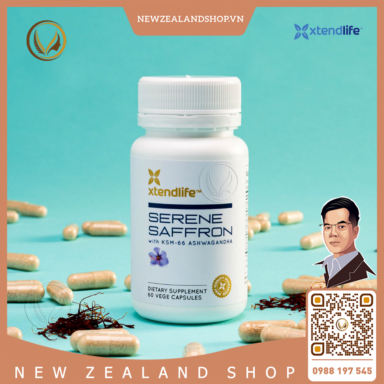 Viên Uống Giảm Căng Thẳng Xtend Life Serene Saffron 60 viên
