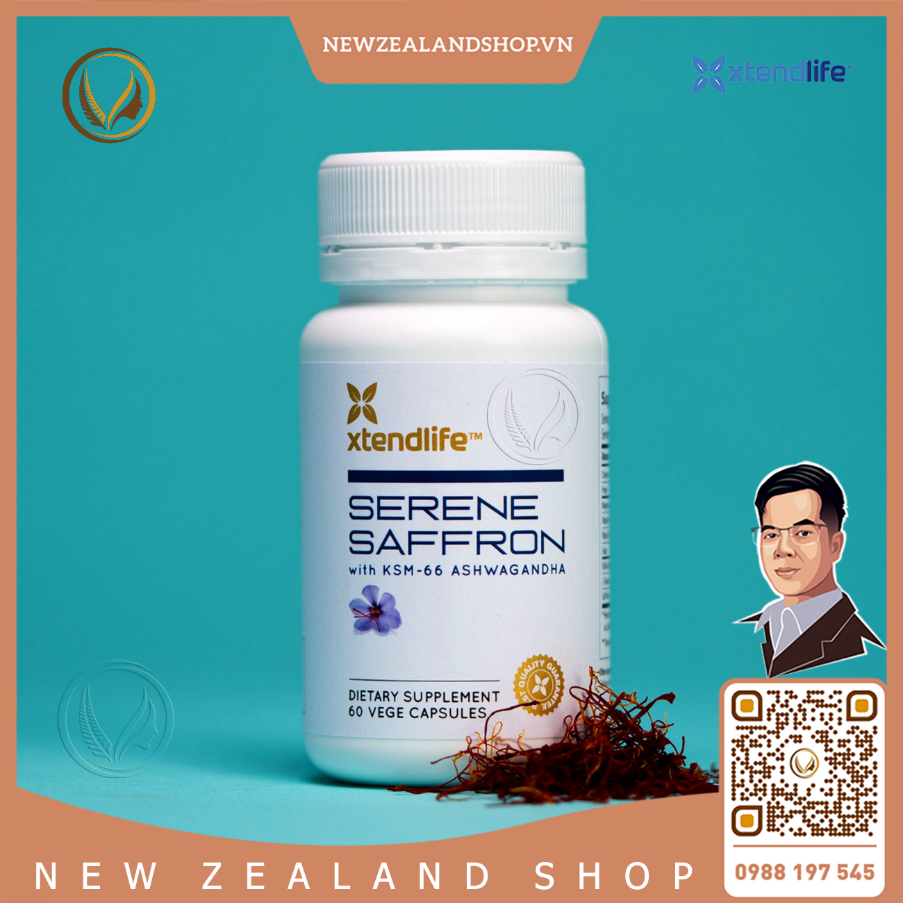 Viên Uống Giảm Căng Thẳng Xtend Life Serene Saffron 60 viên