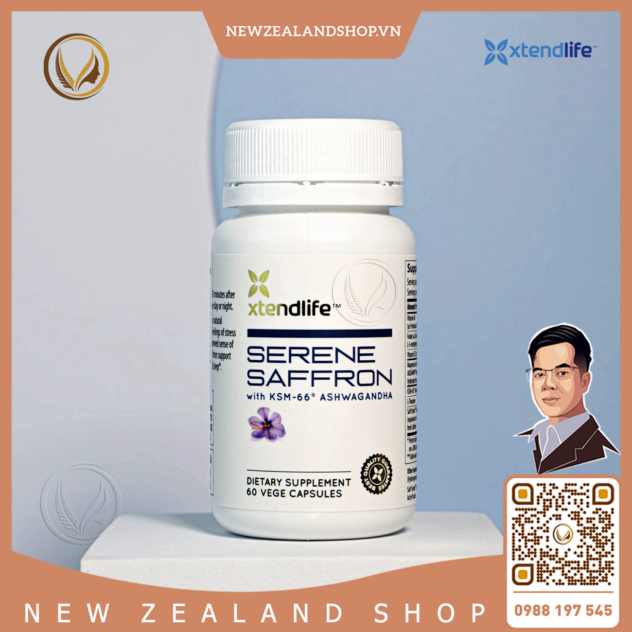 Viên Uống Giảm Căng Thẳng Xtend Life Serene Saffron 60 viên