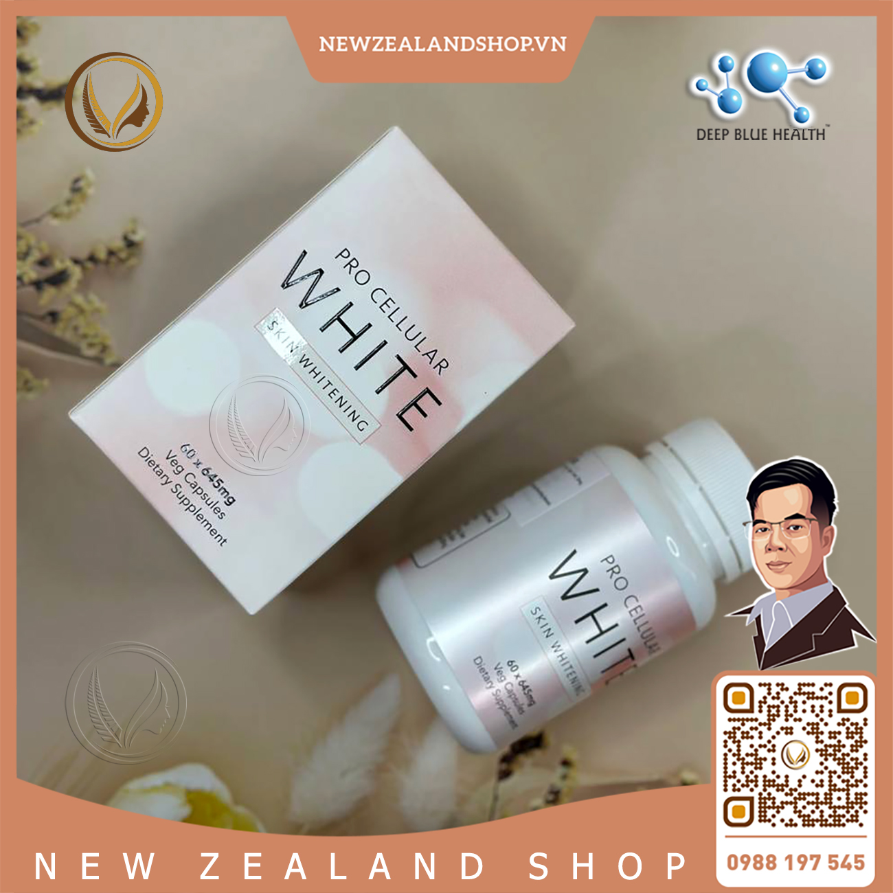 Viên Uống Trắng Da Deep Blue Health Pro Cellular White Skin Whitening