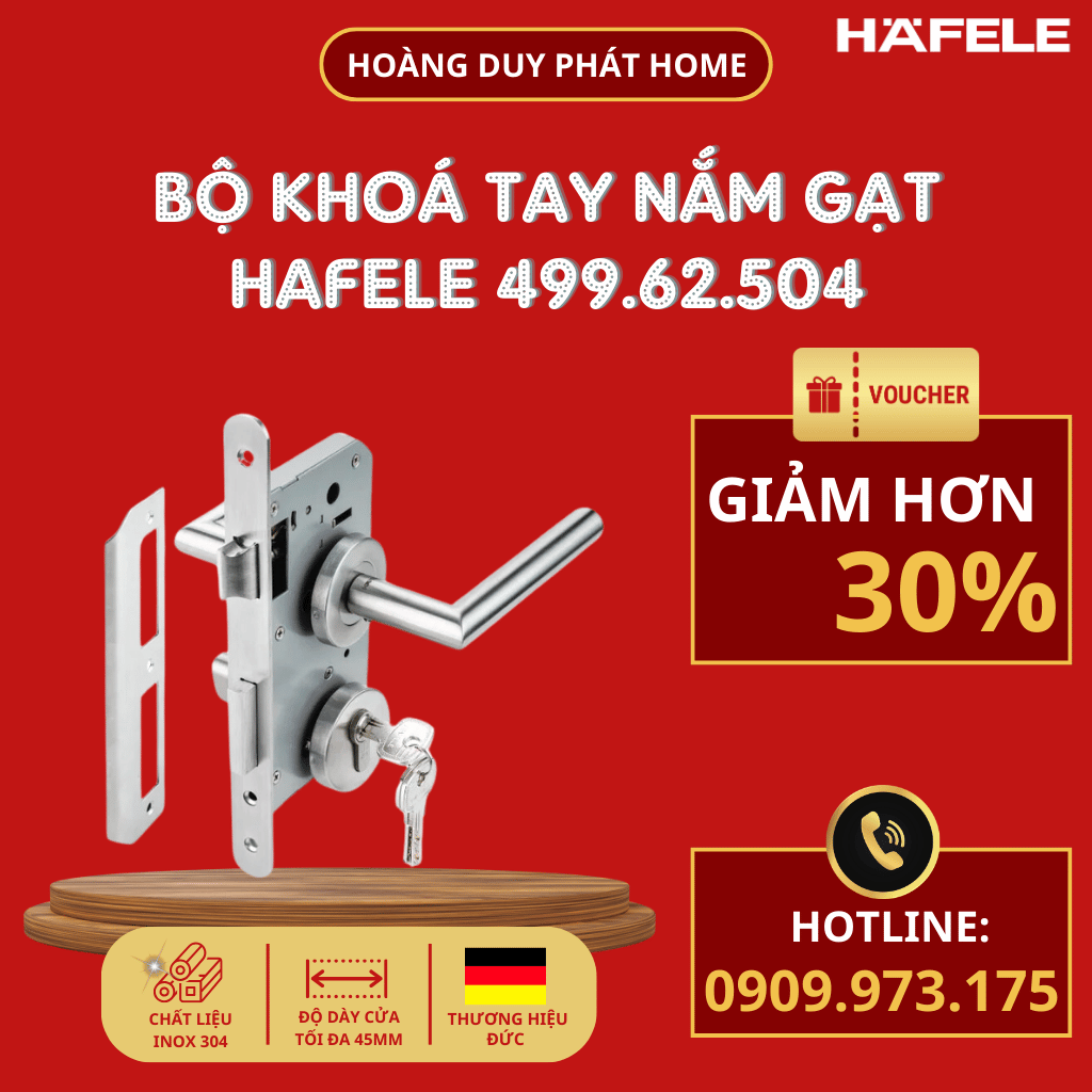 Bộ khoá cửa phòng Hafele 499.62.504 | Giá thương mại