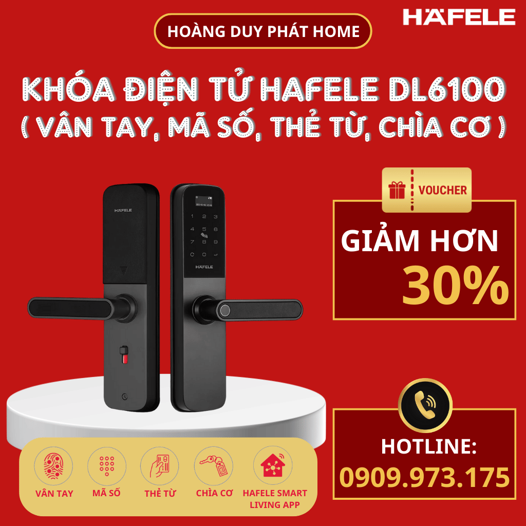 Khoá vân tay Hafele DL6100 912.20.582 - Giá thương mại