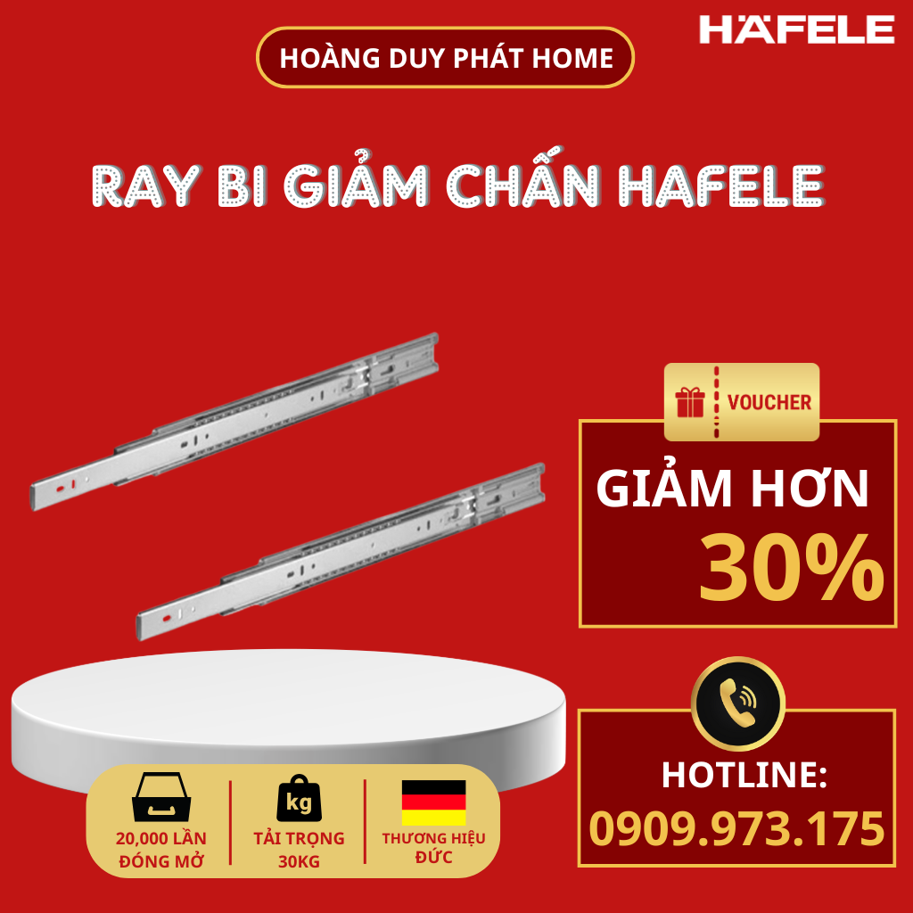 Ray bi giảm chấn Hafele 400mm 494.02.063 - Giá thương mại
