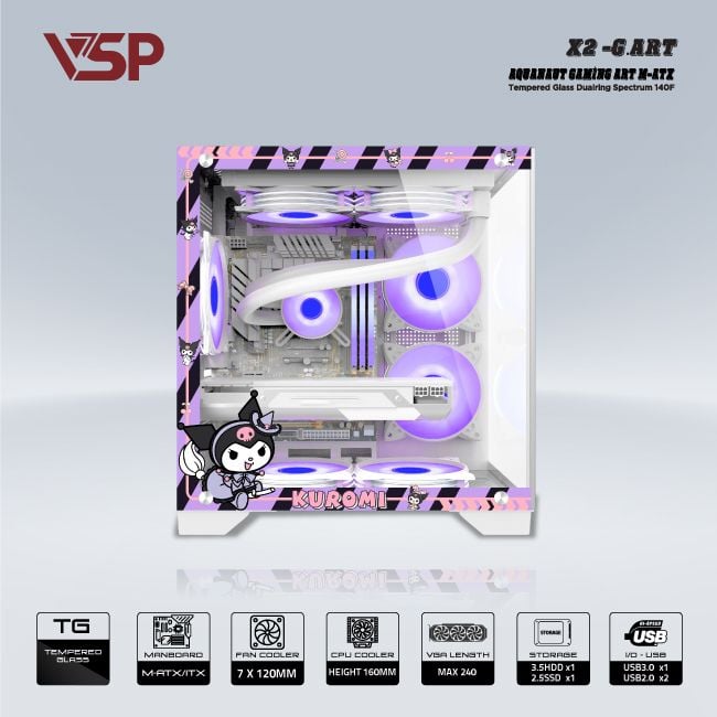 VỎ CASE MÁY TÍNH VSP X2 - G.ART TRẮNG– Goldenbit
