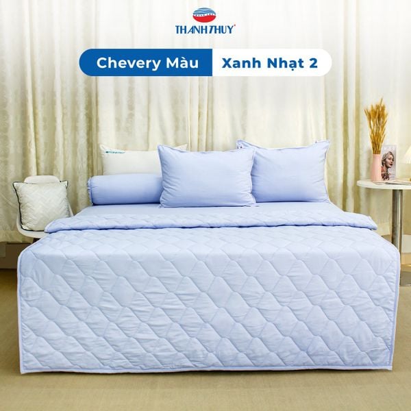 Bộ Ga Bọc Microfiber Chevery Màu Xanh Nhạt (2) – Chăn Ra Thanh Thủy