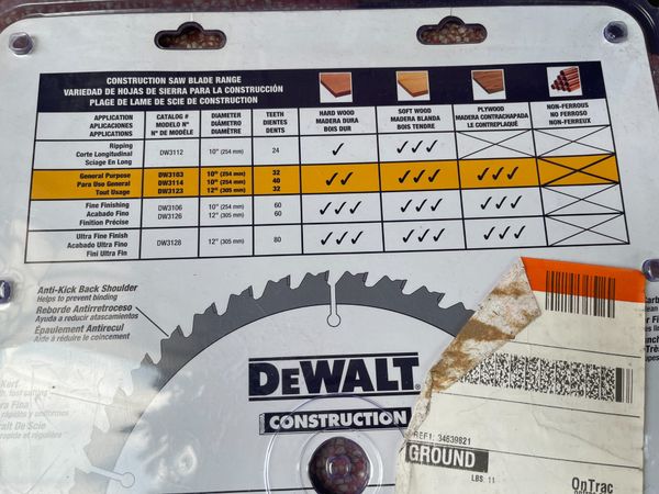 lưỡi cắt gỗ 305mm DEWALT DW3123 usa – Máy Khoan Pin Tùng Power Tool