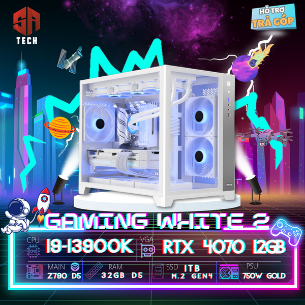 PC GAMING WHITE 2 (i9-13900K | RTX 4070 12G | 32G RAM D5 | 1TB M.2)– S ...