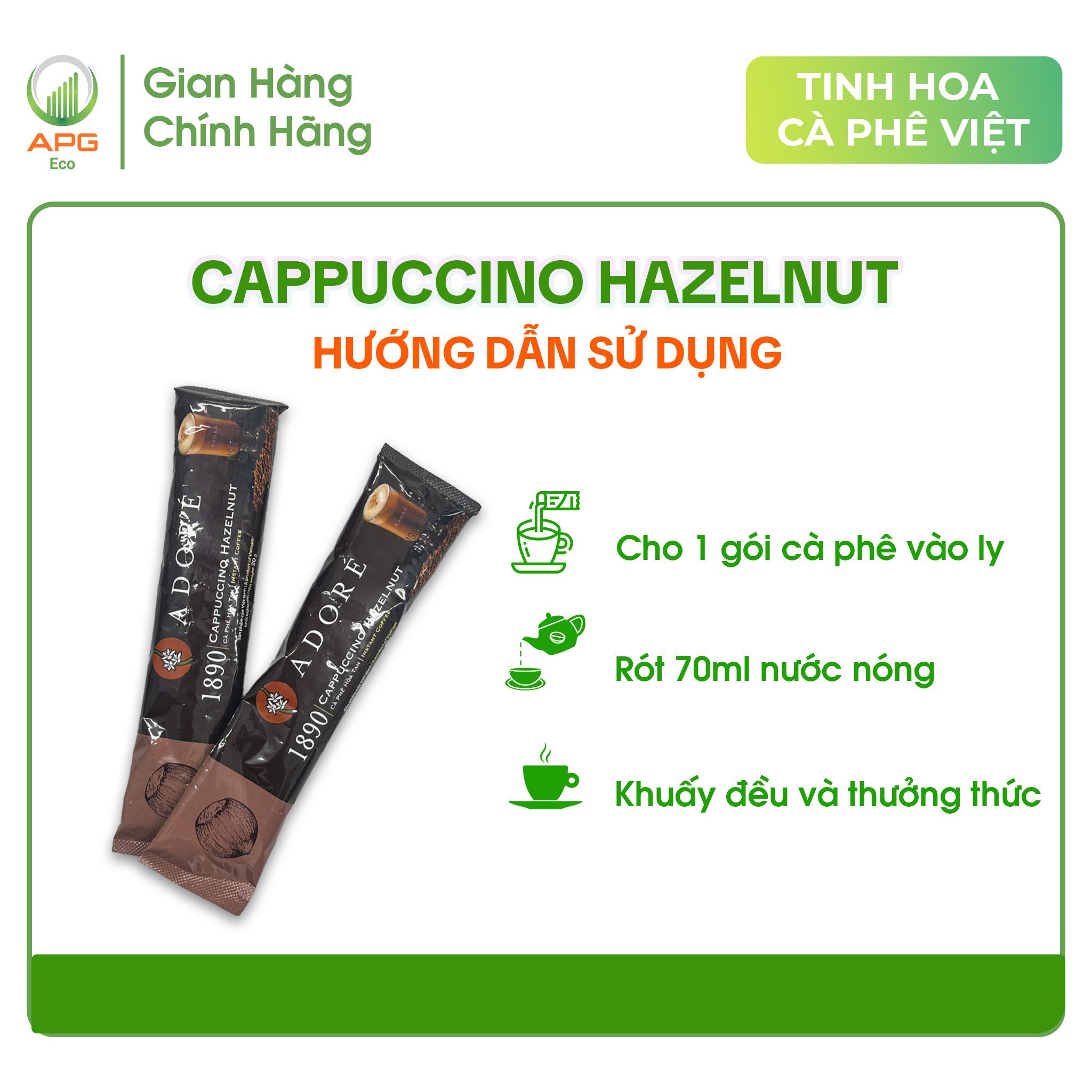 Combo 2 Hộp Cà Phê Hòa Tan ADORÉ 1890 Cappuccino Hazelnut Hương Hạt Dẻ ...