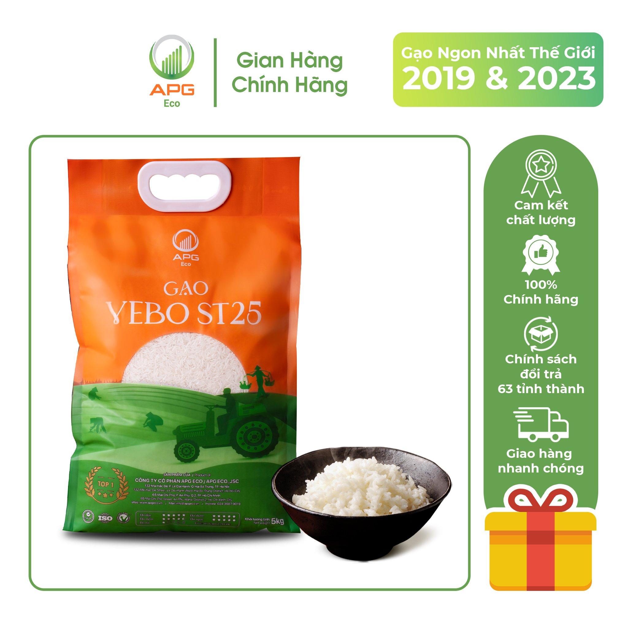 Combo 10Kg Gạo VEBO ST25 Và VEBO Lúa Tôm Thượng hạng [MỚI] APG ECO, Hữ ...
