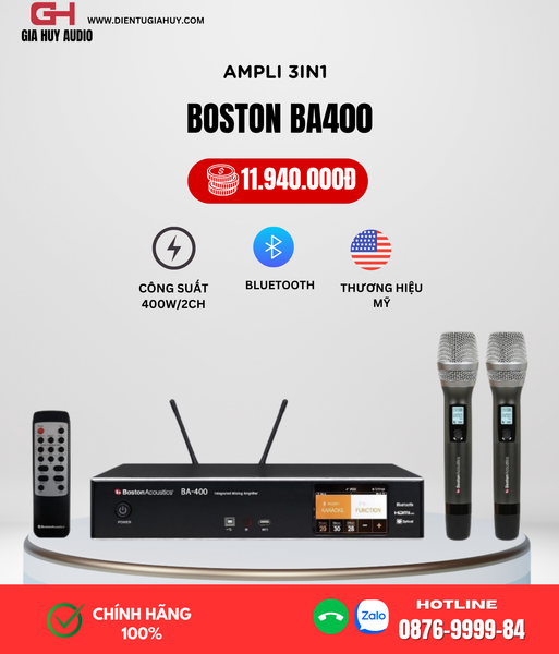 AMPLI 3 IN 1 ACOUSTIC BA400 Chính hãng - Gia Huy Audio