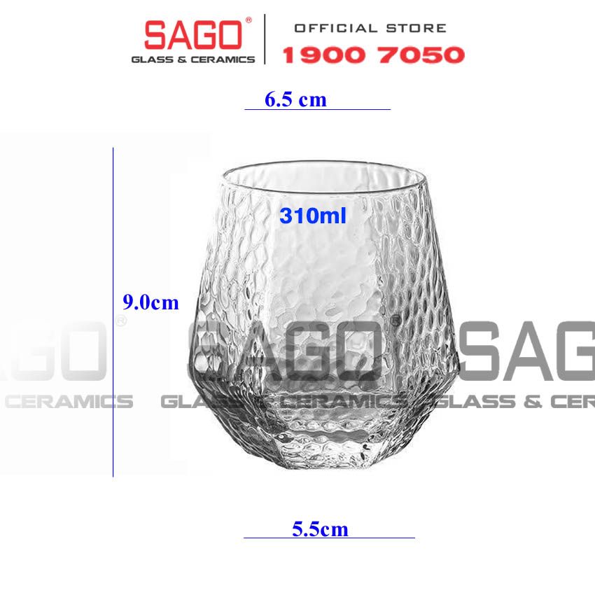 Deli 5163-2A - Ly thủy tinh Deli Hexagon Whisky Harsh Rock 320ml – Gốm ...