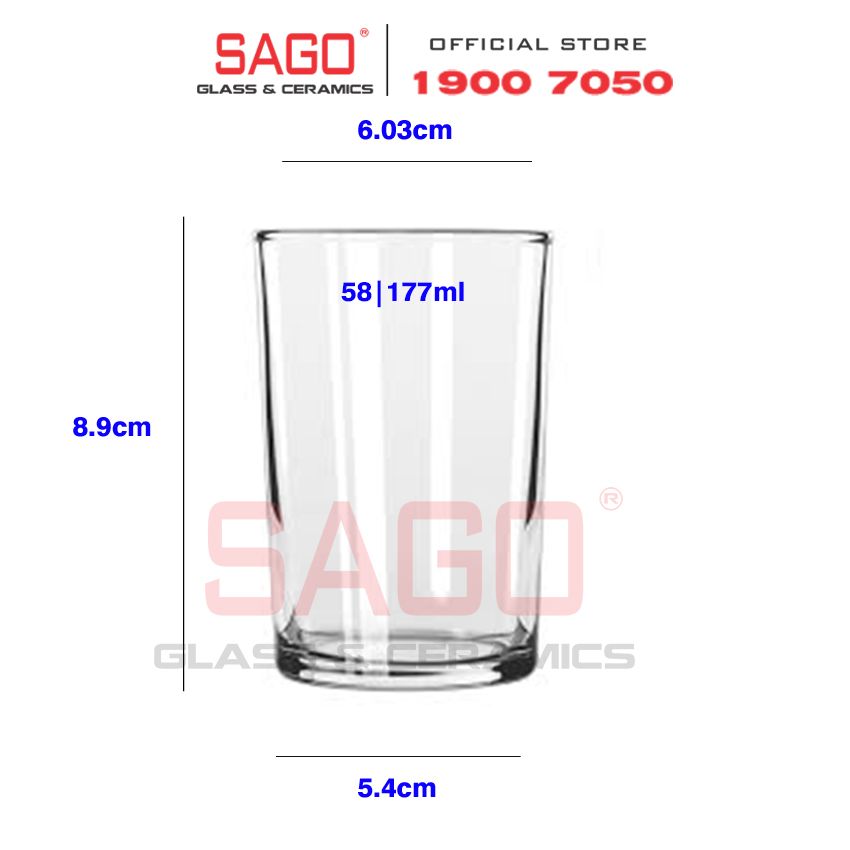 LIBBEY 58 - Ly Thủy Tinh Libbey Straight Sided Seltzer 177ml – Gốm Sứ Thủy Tinh Sài Gòn