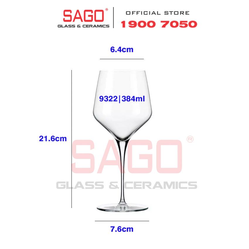 LIBBEY 9322 - Ly Thủy Tinh Libbey Prism 13 Oz Wine 384ml | Nhập Khẩu – Gốm Sứ Thủy Tinh Sài Gòn