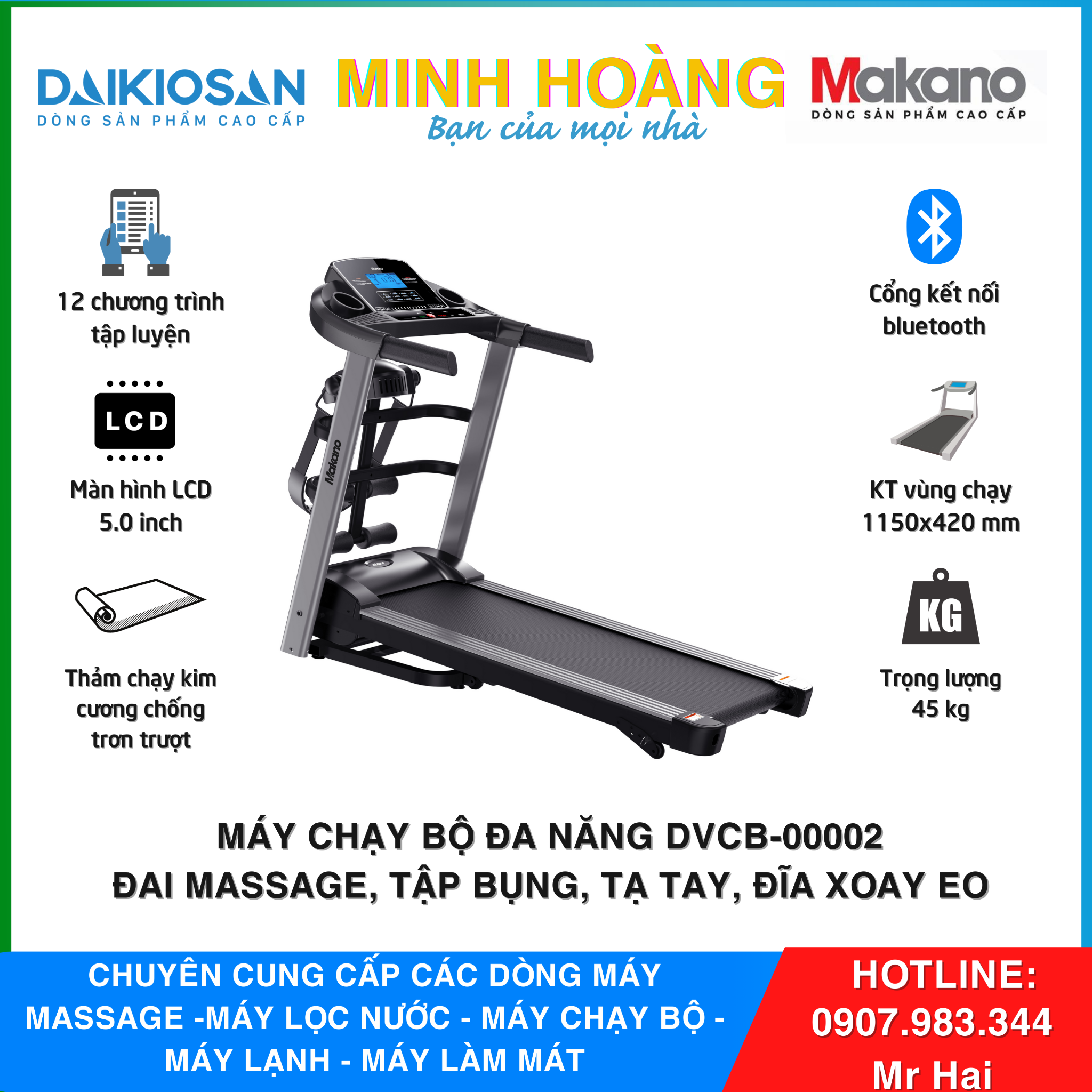 Máy chạy bộ đa năng Daikiosan DVCB-00002 – Minh Hoàng Cần Thơ