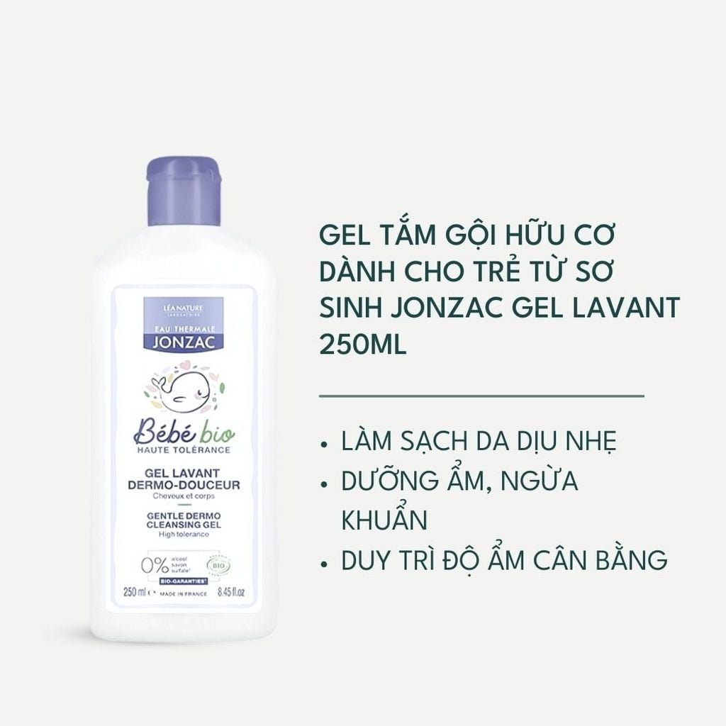 Gel tắm dưỡng da dịu nhẹ cho bé Jonzac bebe bio gel lavant dermo ...