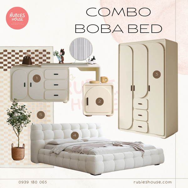 COMBO BOBA BED- Combo phòng ngủ Bắc Âu Rubies House