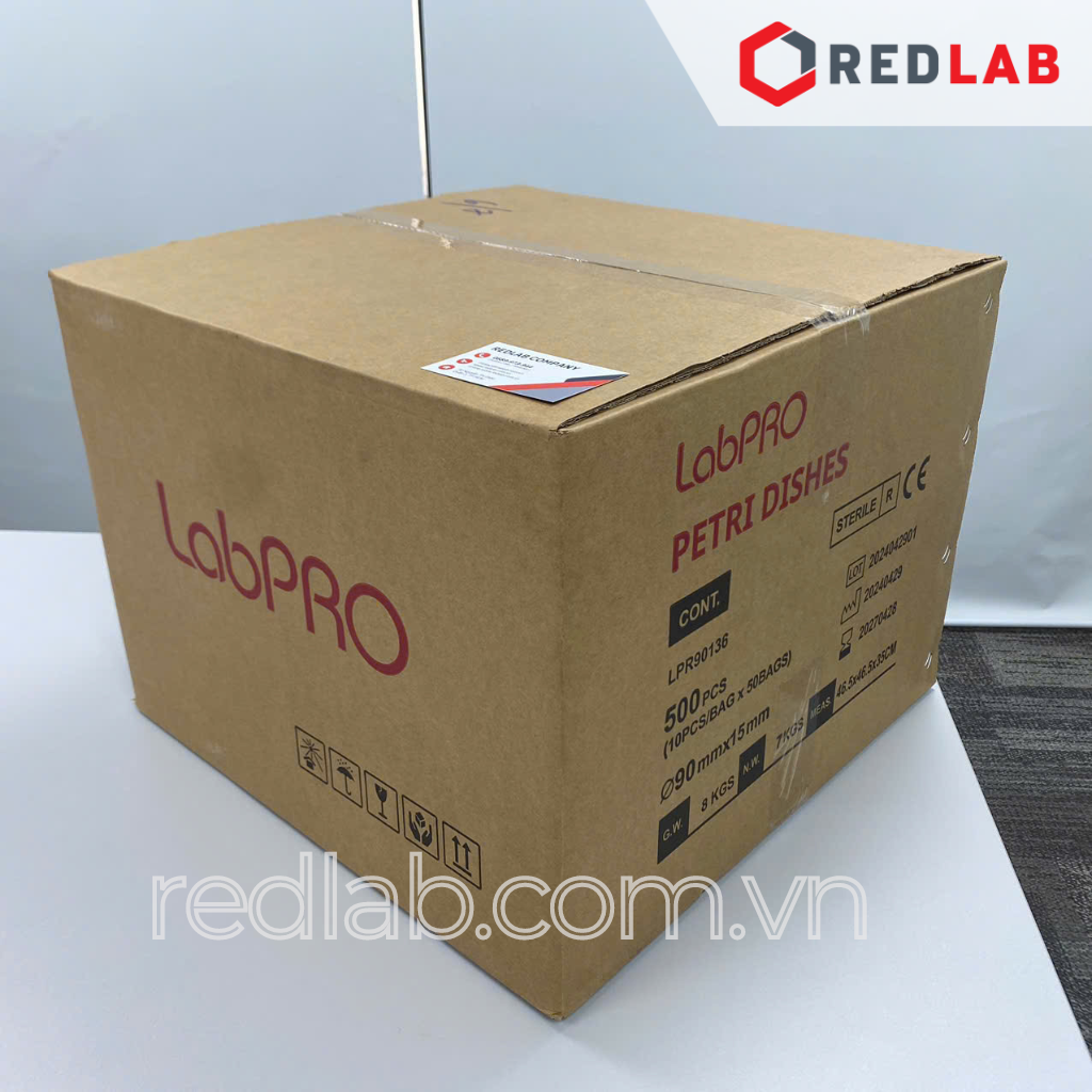 [Thùng 1000 cái Tiệt trùng] Đĩa Petri nhựa 60x15mm LPR605700 LabPro - RedLAB Online-store