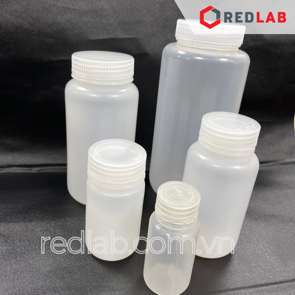 Chai nhựa PP trắng miệng rộng ONELAB 30 60 125 250 500 ml 1 2 L - RedLAB Online-store