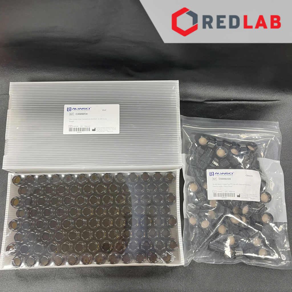 [Bộ 100 cái] ALWSCI Chai thủy tinh vial 10ML 22x52mm trắng / nâu + Nắp ...