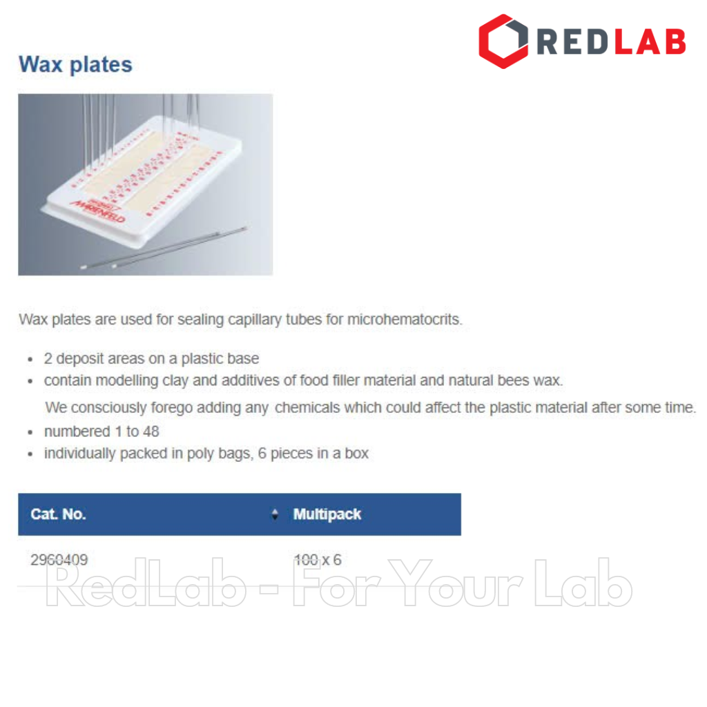 Đĩa sáp Wax plates 48 vị trí cho ống mao quản MARIENFELD Đức 2960409 ...
