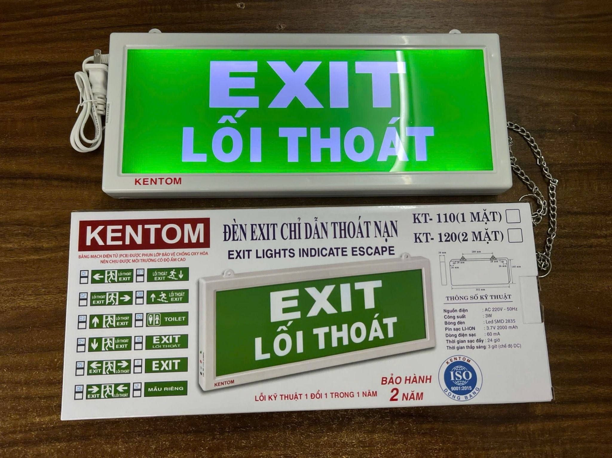 Đèn Exit KT110 Kentom (VN) – PCCC Hoa Mai