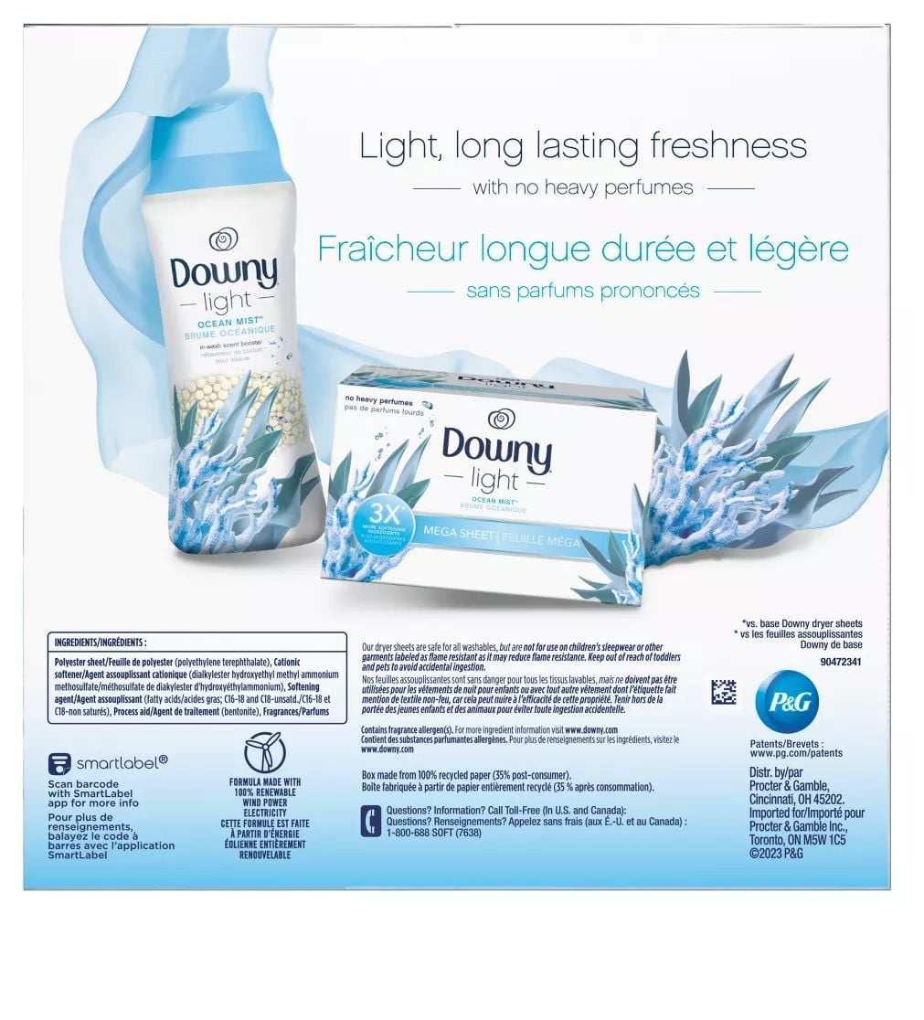 Giấy thơm sấy quần áo Downy Light Mega set 2 hộp (2 * 65) 130 tờ [Mỹ ...