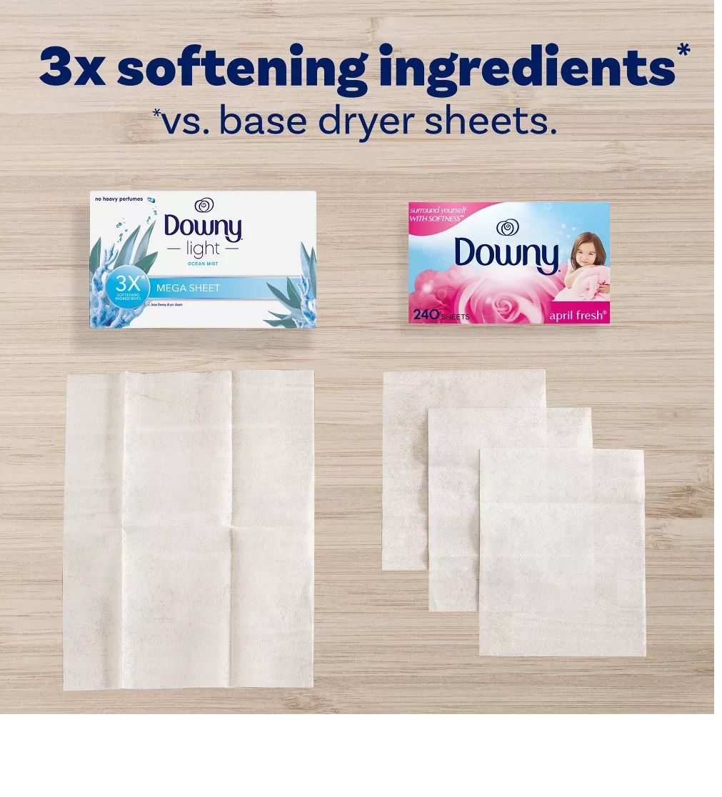 Giấy thơm sấy quần áo Downy Light Mega set 2 hộp (2 * 65) 130 tờ [Mỹ ...