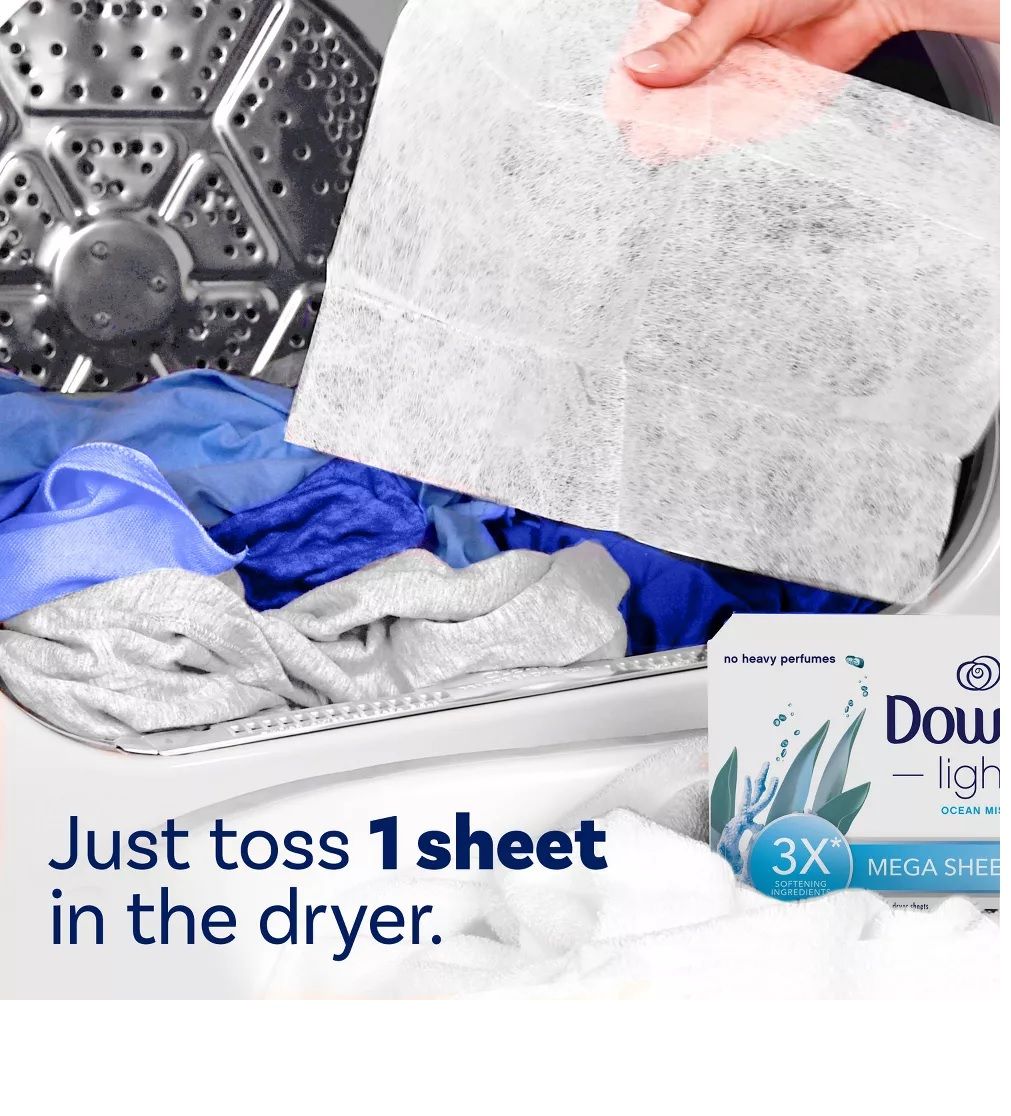 Giấy thơm sấy quần áo Downy Light Mega set 2 hộp (2 * 65) 130 tờ [Mỹ ...