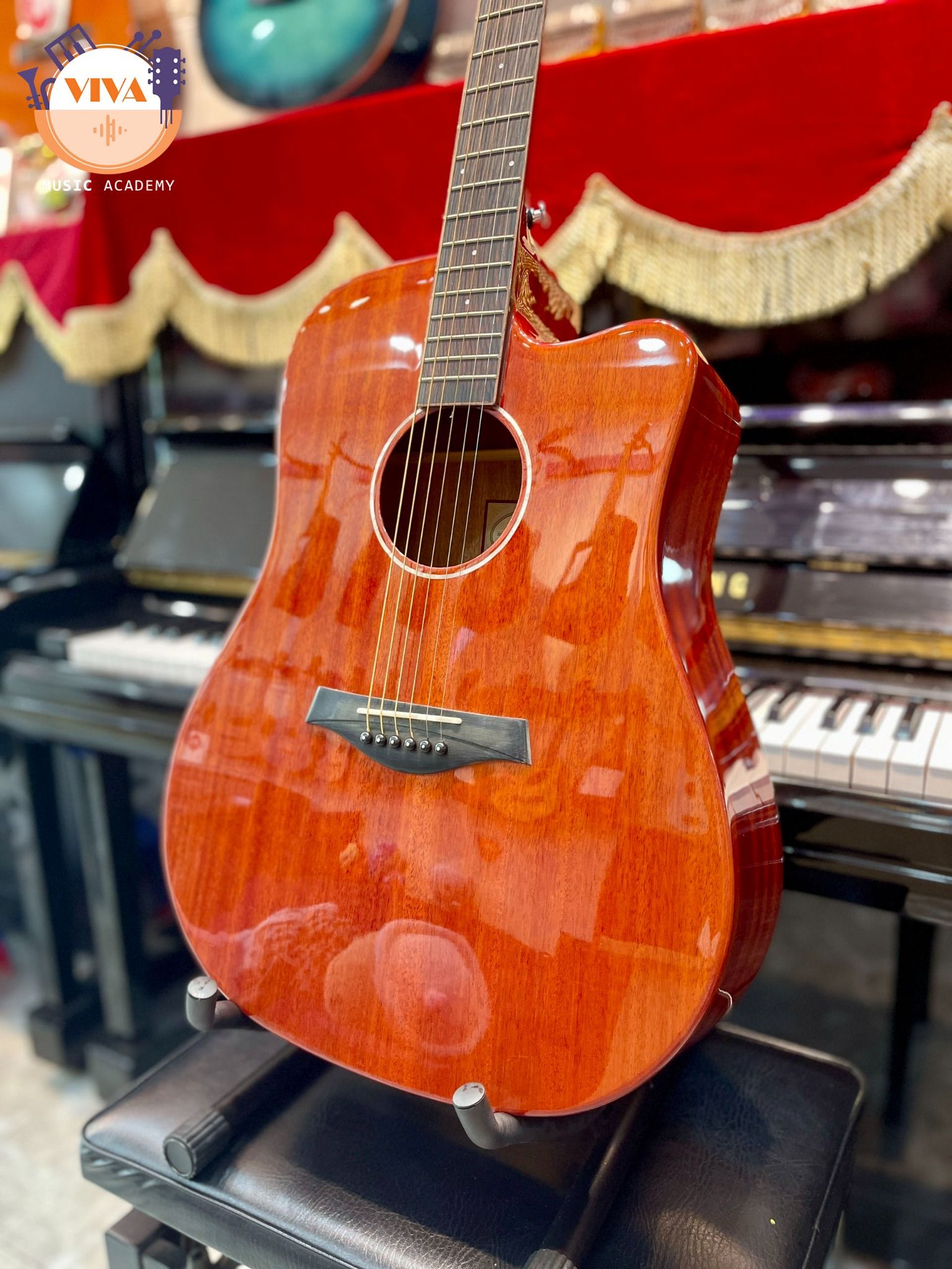 Guitar Acoustic Rosen Full Mahogany dáng D khuyết – vivamusicacademy