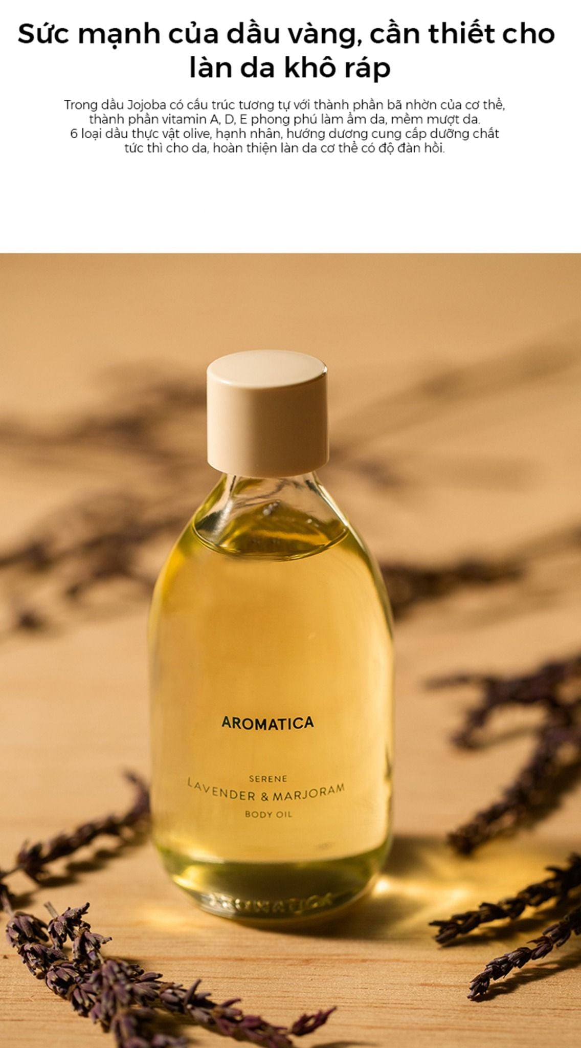 Đầu dưỡng thể AROMATICA Serene Lavender & Marjoram Body Oil. – C-STOREVN