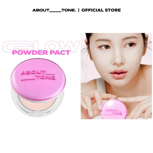 Phấn phủ dạng nén About Tone Glow Powder Pact 8g sáng hồng, mịn màng ...