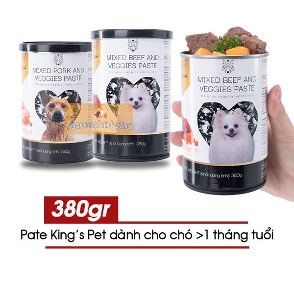 Pate Tươi King's Pet Cho Chó 380g - Vị Thịt Rau Củ – Nông Trại Thú Cưng