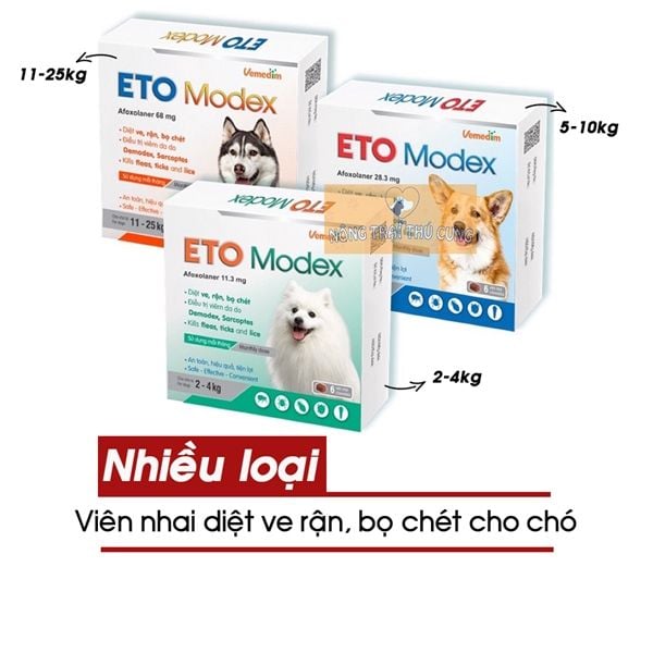 Viên Nhai ETO Modex Diệt Ve, Rận, Bọ Chét, Demodex...Cho Chó - Hiệu Qu ...