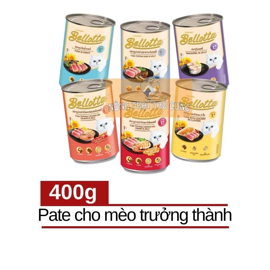 Pate Cho Mèo Bellota Lon 400g – Nông Trại Thú Cưng