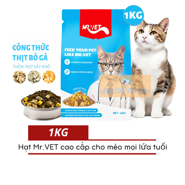 Hạt Mr Vet Cho Mèo Mọi Lứa Tuổi Mix Topping Sấy Khô - 1KG – Nông Trại ...