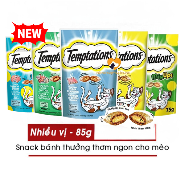 Bánh Snack - Bánh Thưởng Nhân Kem Cho Mèo Temptations 85g – Nông Trại ...