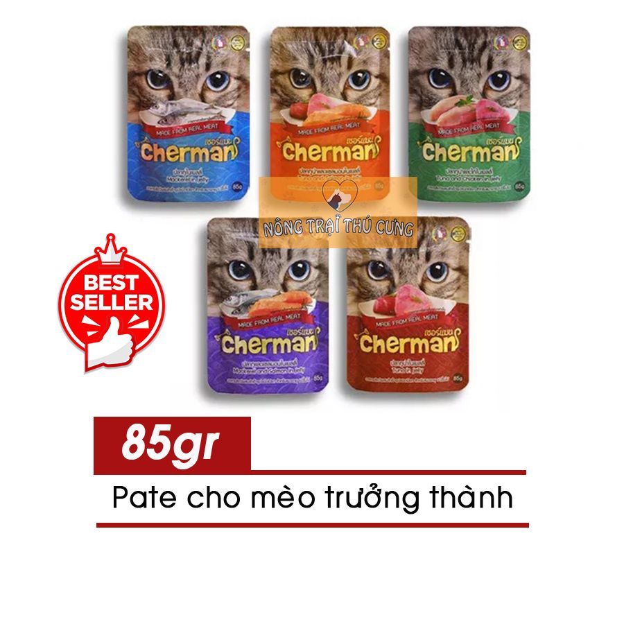 Pate Cherman Cho Mèo Trưởng Thành 85gr (Thái Lan) – Nông Trại Thú Cưng