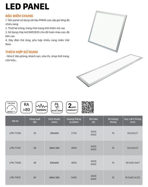 Bóng đèn LED Panel Hoa Vạn Đức