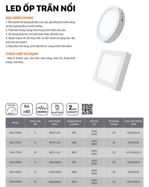 Bóng đèn LED ốp trần nổi Hoa Vạn Đức