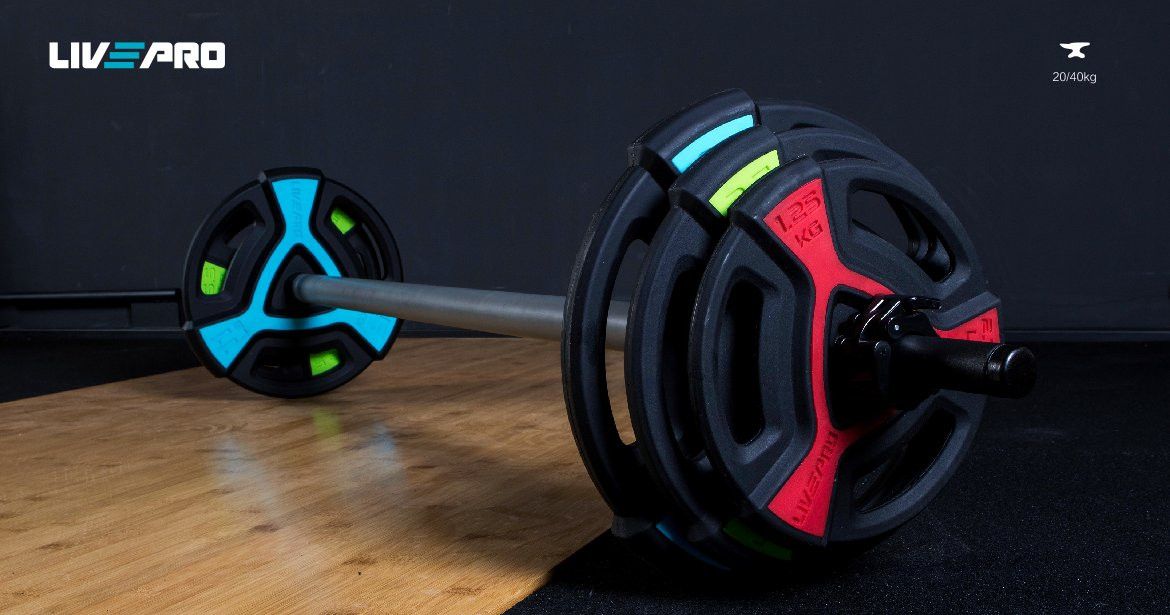 Bộ thanh đòn tạ có sẵn tạ đĩa các loại 20KG Livepro Chính Hãng BARBELL – Liveprofitness Vietnam