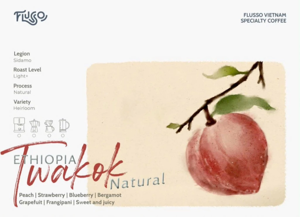 Cà phê Specialty Ethiopia Sidama Twakok Natural – Flusso Vietnam ...