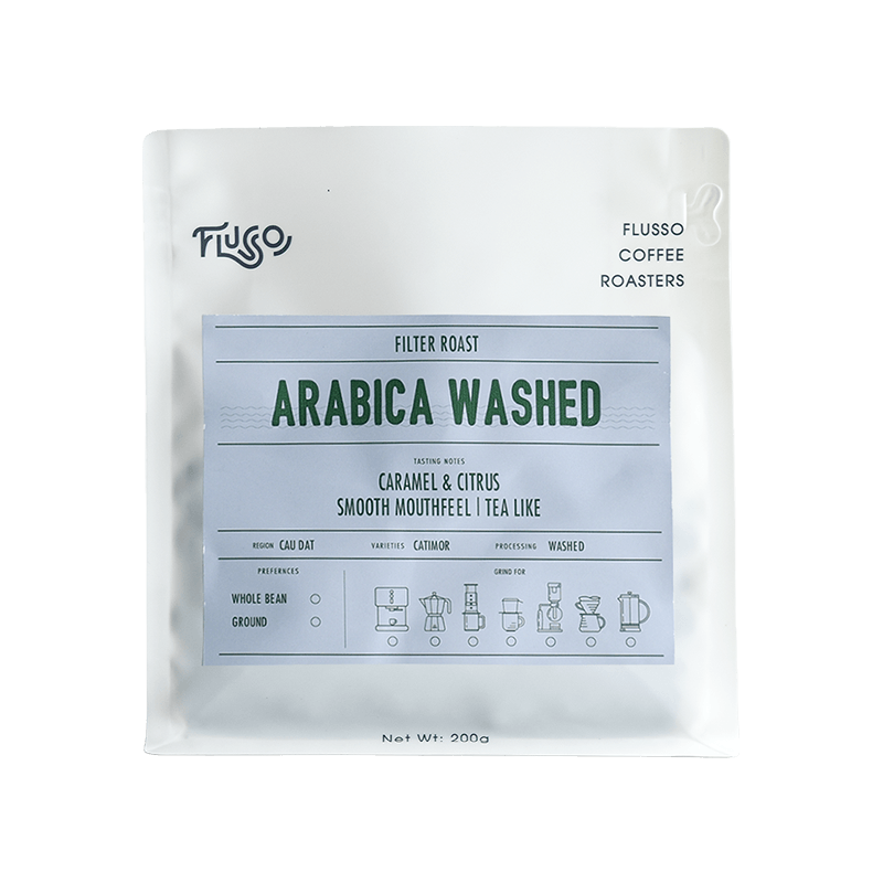 Cà Phê Arabica Washed Filter Roast | Flusso Coffee Roasters