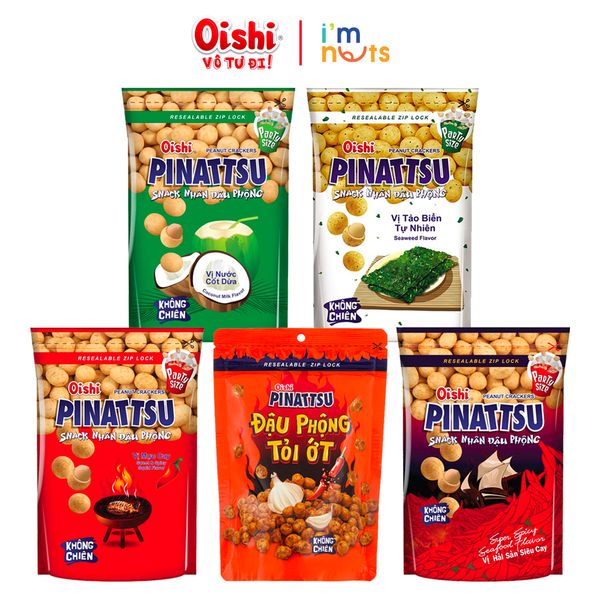 Snack nhân đậu phộng Pinattsu Oishi đủ vị gói lớn 85g – Bánh kẹo Ăn vặt ...