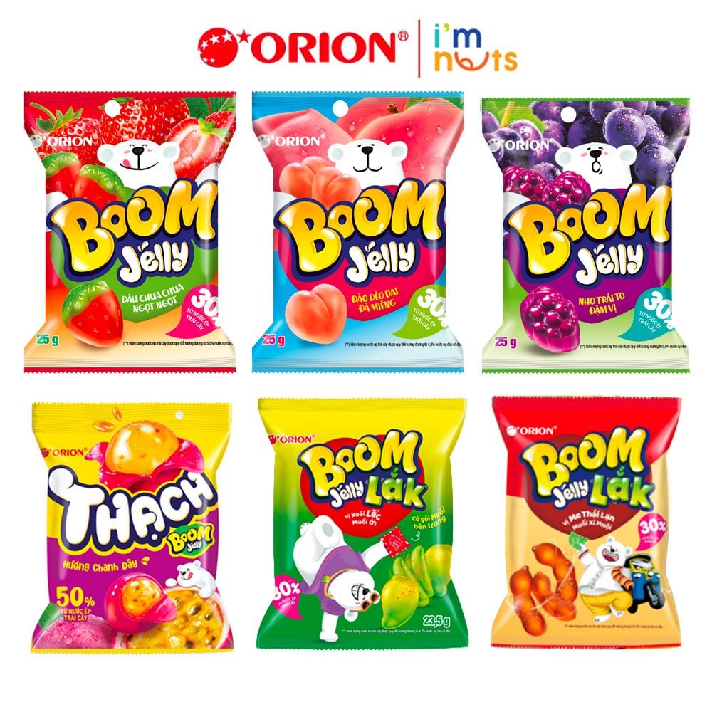 Kẹo dẻo Boom Jelly Orion đủ vị gói nhỏ – Bánh kẹo Ăn vặt ImNuts