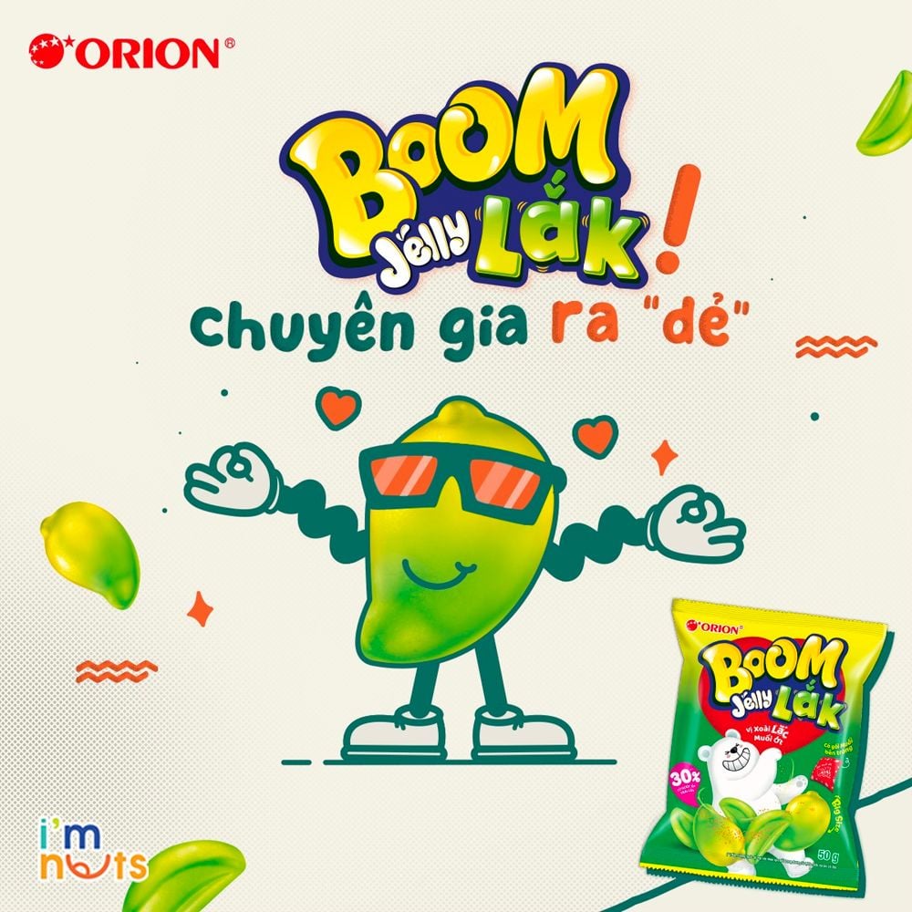 Kẹo dẻo Boom Jelly Orion đủ vị gói nhỏ – Bánh kẹo Ăn vặt ImNuts