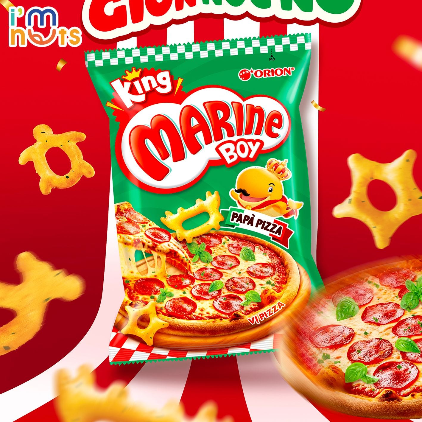 Snack Bánh King Marine Boy Orion Vị Tảo biển Và Pizza Gói 56g – Bánh ...